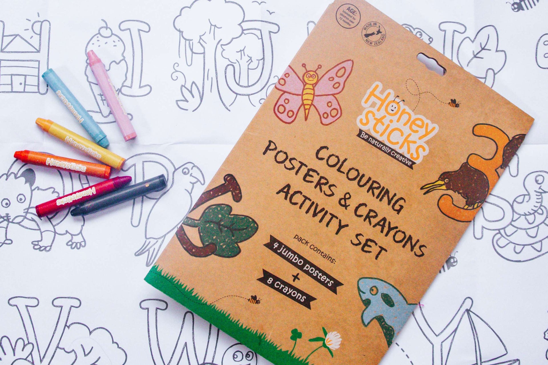 Jumbo Posters and Crayons Activity Set – Honeysticks NZ